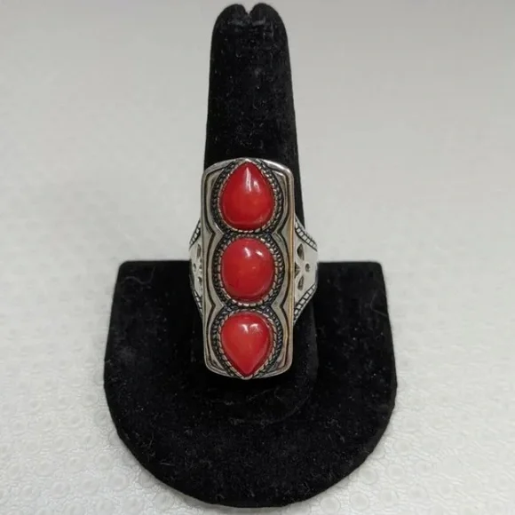 Silpada | Jewelry | Silpada Sterling Red Deep Sea Coral Ring | Poshmark